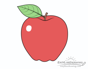 How to Draw an Apple Step by Step - EasyLineDrawing
