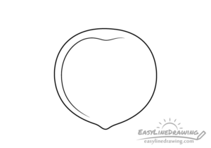 How to Draw a Peach Step by Step - EasyLineDrawing