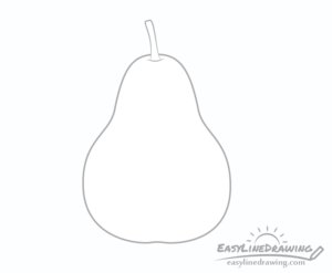 How to Draw a Pear Step by Step - EasyLineDrawing