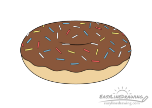 How to Draw a Doughnut Step by Step - EasyLineDrawing