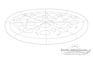 How to Draw a Pizza Step by Step - EasyLineDrawing