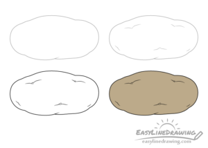 How to Draw a Potato Step by Step - EasyLineDrawing