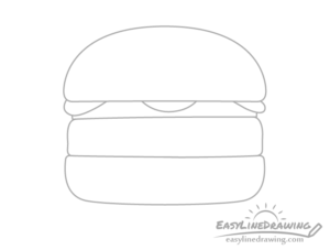 How to Draw a Burger Step by Step - EasyLineDrawing