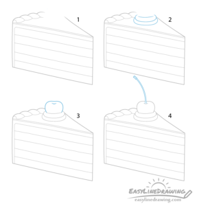 How to Draw a Cake Slice Step by Step - EasyLineDrawing