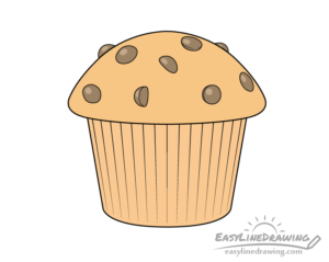 How to Draw a Muffin Step by Step - EasyLineDrawing