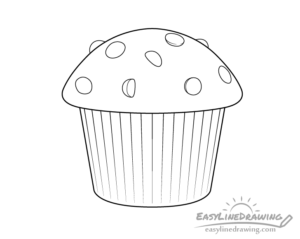 How to Draw a Muffin Step by Step - EasyLineDrawing