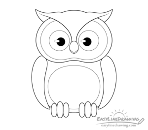 How to Draw an Owl Step by Step - EasyLineDrawing