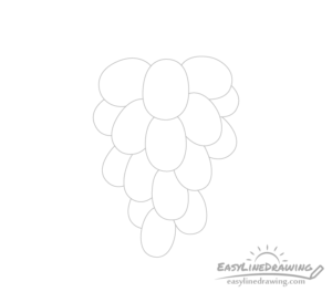 How to Draw Grapes Step by Step - EasyLineDrawing