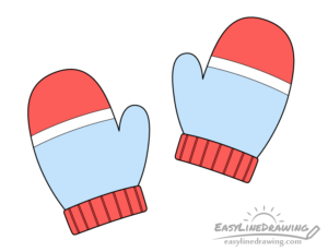 How to Draw Mittens Step by Step - EasyLineDrawing