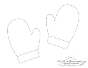 How to Draw Mittens Step by Step - EasyLineDrawing