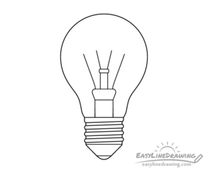 How to Draw a Light Bulb Step by Step - EasyLineDrawing