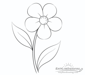 How to Draw a Flower Step by Step - EasyLineDrawing