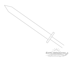 How to Draw a Sword Step by Step - EasyLineDrawing