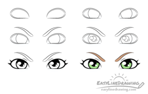 How to Draw Eye Expressions Step by Step - EasyLineDrawing