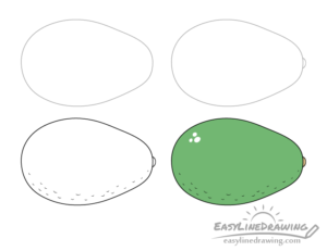 How to Draw an Avocado Step by Step - EasyLineDrawing