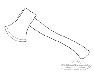 How to Draw an Axe Step by Step - EasyLineDrawing