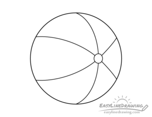 How to Draw a Beach Ball Step by Step - EasyLineDrawing