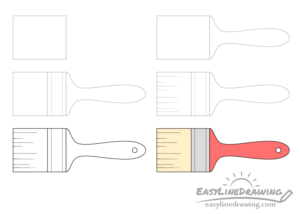 How to Draw a Paint Brush Step by Step - EasyLineDrawing