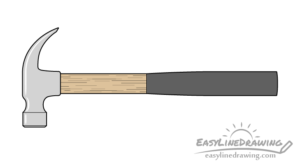 How to Draw a Hammer Step by Step - EasyLineDrawing