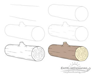 How to Draw a Log Step by Step - EasyLineDrawing