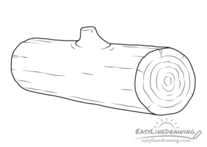How to Draw a Log Step by Step - EasyLineDrawing