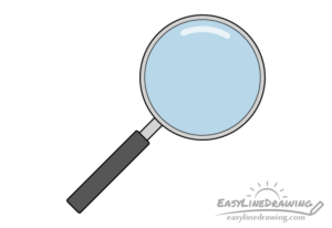 How to Draw a Magnifying Glass Step by Step - EasyLineDrawing