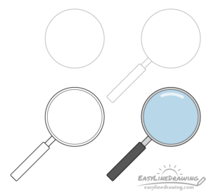 How to Draw a Magnifying Glass Step by Step - EasyLineDrawing