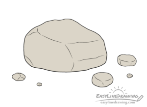 How to Draw a Rock Step by Step - EasyLineDrawing