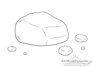 How to Draw a Rock Step by Step - EasyLineDrawing