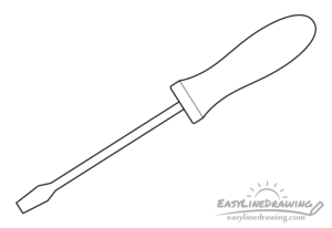 How to Draw a Screwdriver Step by Step - EasyLineDrawing