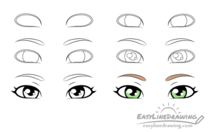 How to Draw Eye Expressions Step by Step - EasyLineDrawing