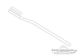 How to Draw a Toothbrush Step by Step - EasyLineDrawing