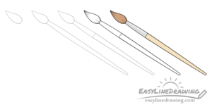 How to Draw an Artist's Brush Step by Step - EasyLineDrawing