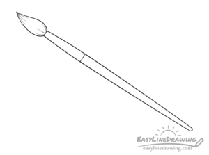 How to Draw an Artist's Brush Step by Step - EasyLineDrawing