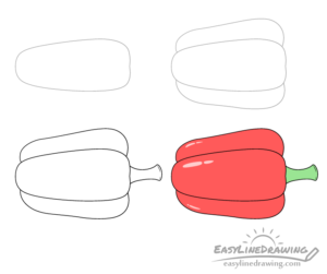 How to Draw a Bell Pepper Step by Step - EasyLineDrawing