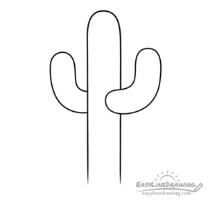 How to Draw a Cactus Step by Step - EasyLineDrawing