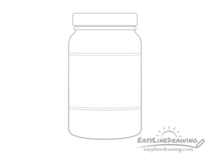 How to Draw a Jar of Jam Step by Step - EasyLineDrawing
