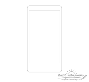 How to Draw a Mobile Phone Step by Step - EasyLineDrawing