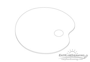 How to Draw a Paint Palette Step by Step - EasyLineDrawing