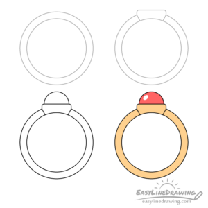How to Draw a Ring Step by Step - EasyLineDrawing