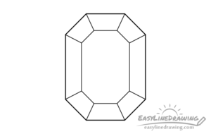 How to Draw a Ruby or a Gem Step by Step - EasyLineDrawing