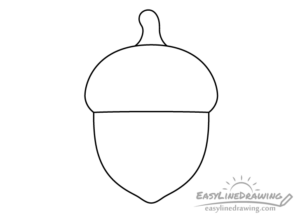 How to Draw an Acorn Step by Step - EasyLineDrawing