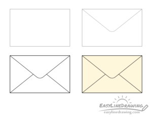 How to Drawn an Envelope Step by Step - EasyLineDrawing