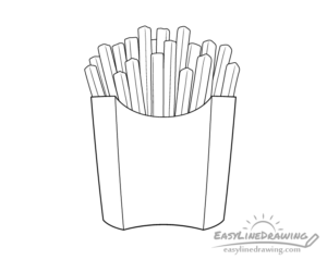 How to Draw Fries Step by Step - EasyLineDrawing