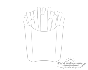 How to Draw Fries Step by Step - EasyLineDrawing