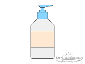How to Draw Hand Sanitizer Step by Step - EasyLineDrawing