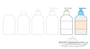 How to Draw Hand Sanitizer Step by Step - EasyLineDrawing