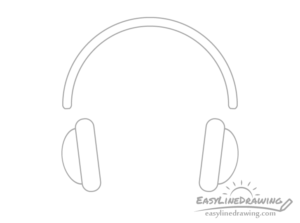 How to Draw Headphones Step by Step - EasyLineDrawing