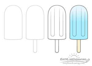 How to Draw an Ice Pop Step by Step - EasyLineDrawing