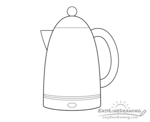 How to Draw a Kettle Step by Step - EasyLineDrawing